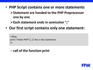 Introduction in php | PPTX
