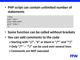 Introduction in php | PPTX