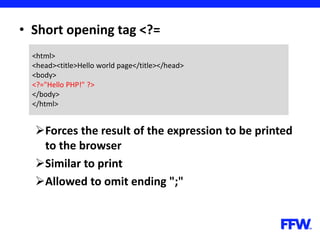 Introduction in php | PPTX