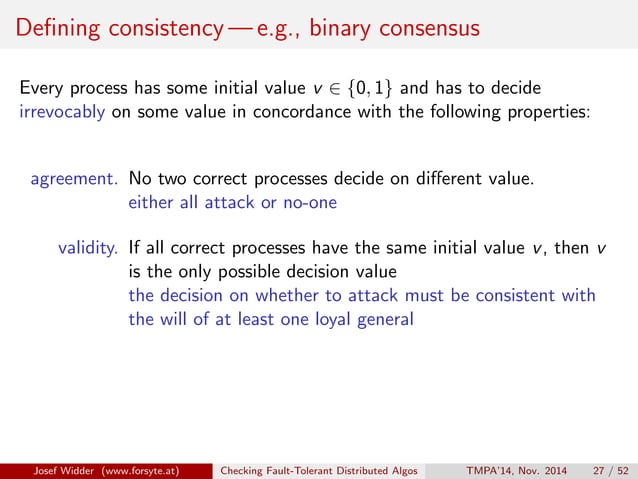 Introduction into Fault-tolerant Distributed Algorithms and their Modeling (Part1) | PPT
