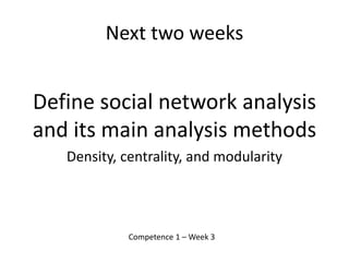 Introduction into Social Network Analysis | PPTX