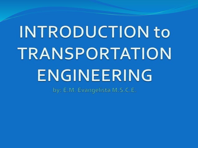 Introduction Transportation | PPT