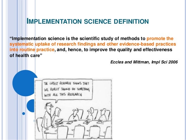 Introduction Lecture for Implementation Science