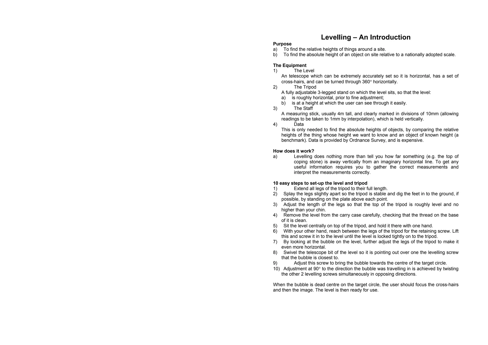 Introduction of levelling | PDF