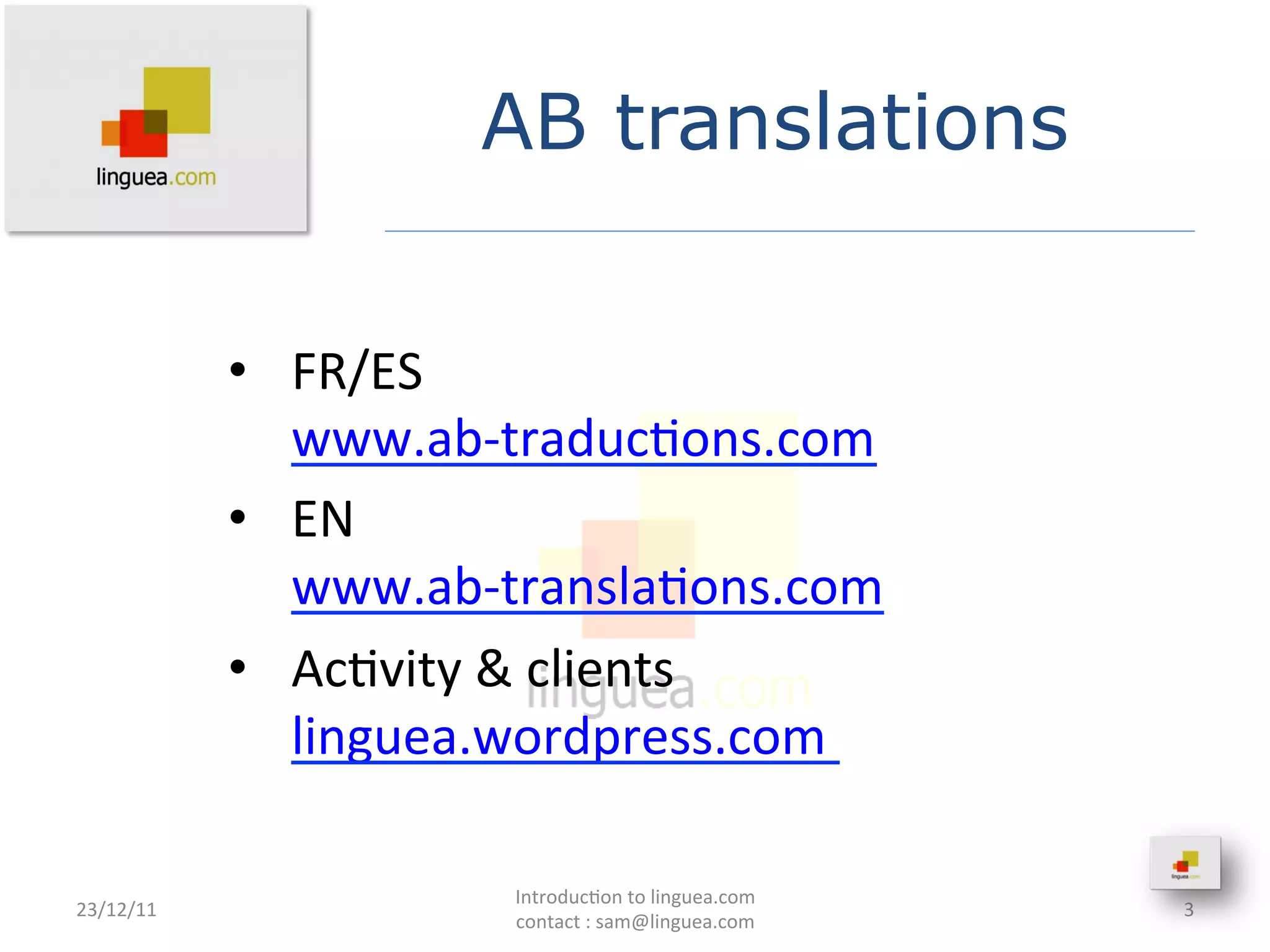 AB translations - Multilingual Translation Services | PPT | Free Download