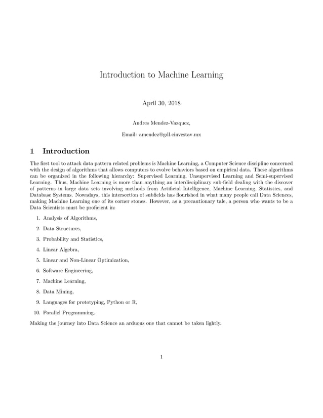 Introduction Machine Learning Syllabus | PDF