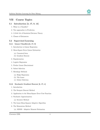 Introduction Machine Learning Syllabus | PDF