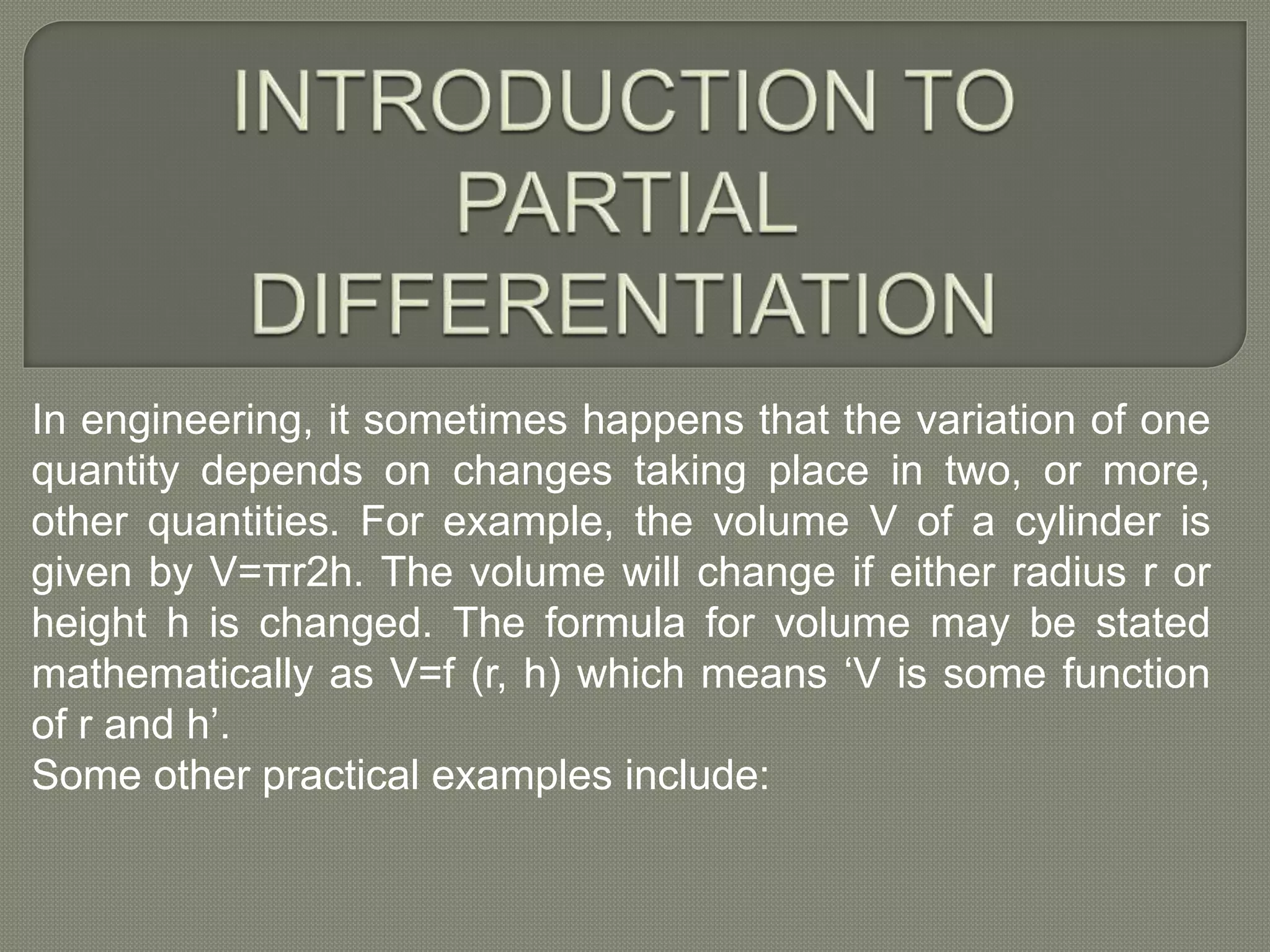 Some Engg. Applications of Matrices and Partial Derivatives | PPTX