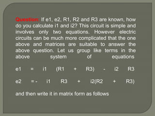 Some Engg. Applications of Matrices and Partial Derivatives | PPTX