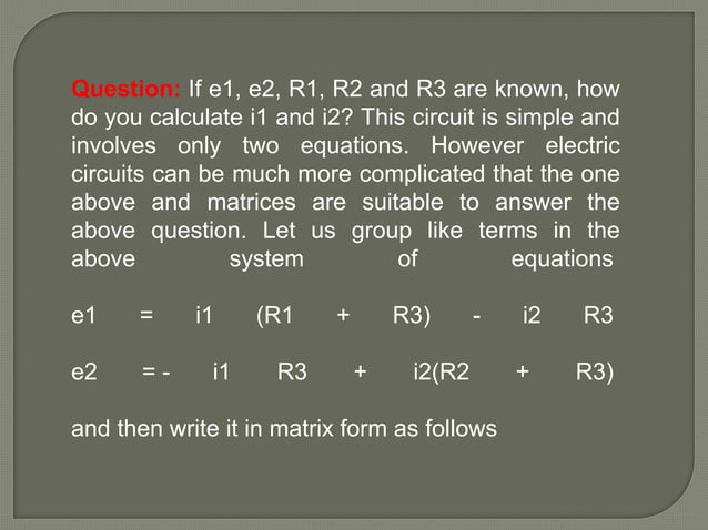 Some Engg. Applications of Matrices and Partial Derivatives | PPT