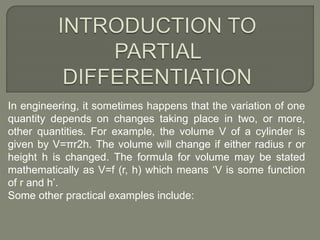 Some Engg. Applications of Matrices and Partial Derivatives | PPTX
