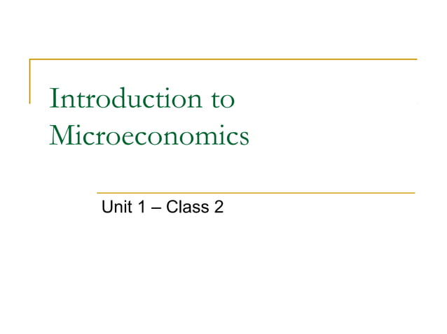 introduction to micro economics | PPT