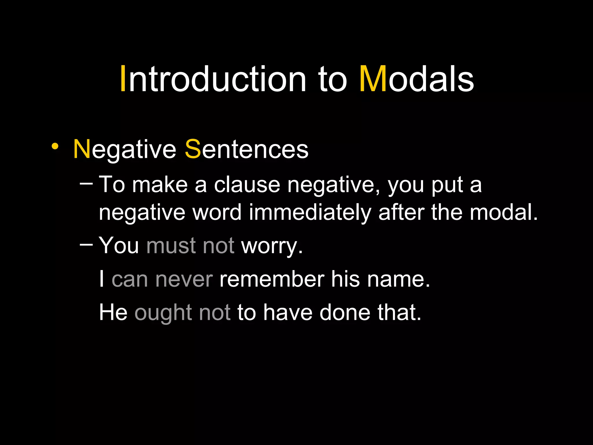 Introduction to Modals | PPT