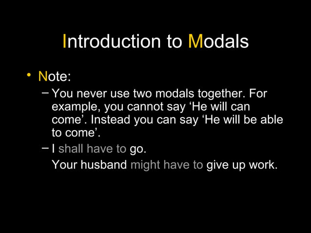 Introduction to Modals | PPT