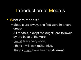 Introduction to Modals | PPT