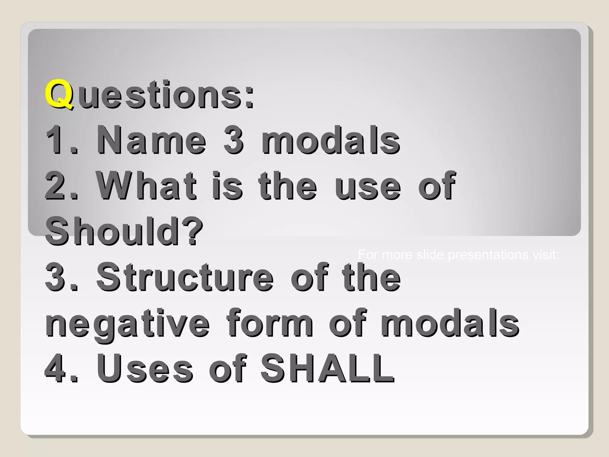 Introduction to modals | PPT