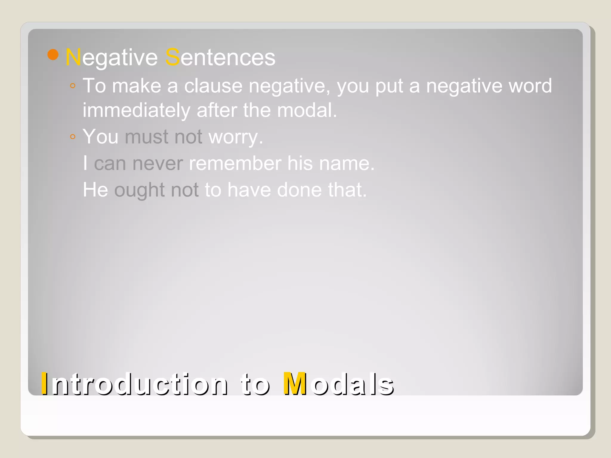Introduction to modals | PPT