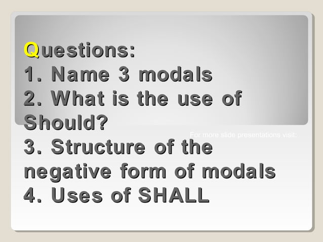 Introduction to modals | PPT