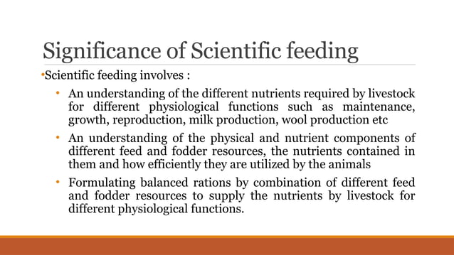 Applied Animal nutrition Introduction Yr | PPTX