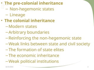 African colonial inheritance during and after the scramble for africa | PPT