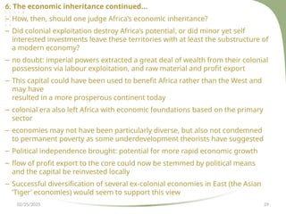 African colonial inheritance during and after the scramble for africa ...