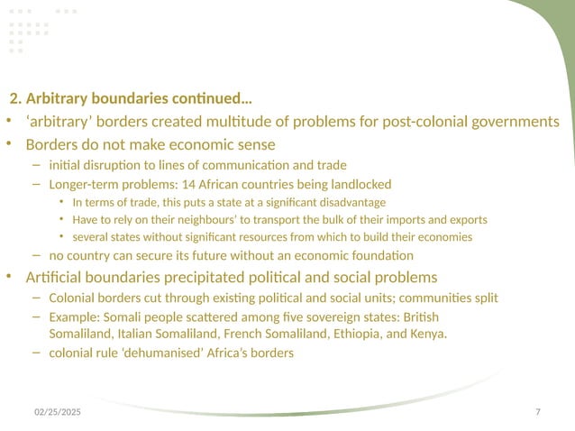 African colonial inheritance during and after the scramble for africa ...