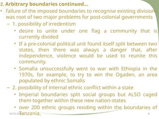 African colonial inheritance during and after the scramble for africa ...