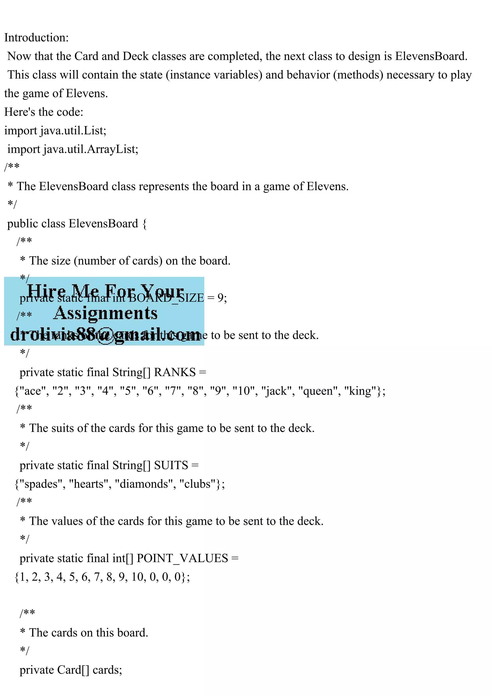 Introduction Now that the Card and Deck classes are completed, th.pdf