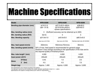 Introduction to NISSIN CNC 3D Freeform Tube Bender, NPB Series | PDF
