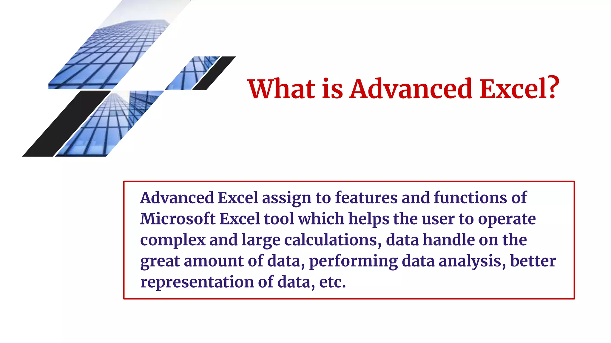 Introduction Of Advance Excel Pptx Computing Technology And Computing