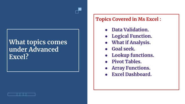 Introduction of Advance Excel | PPTX | Computing | Technology & Computing