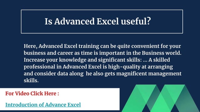Introduction of Advance Excel | PPTX | Computing | Technology & Computing
