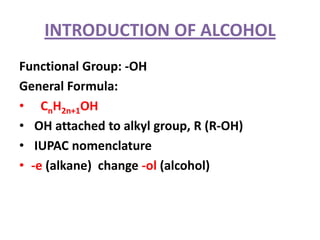 Introduction of alcohol | PPTX