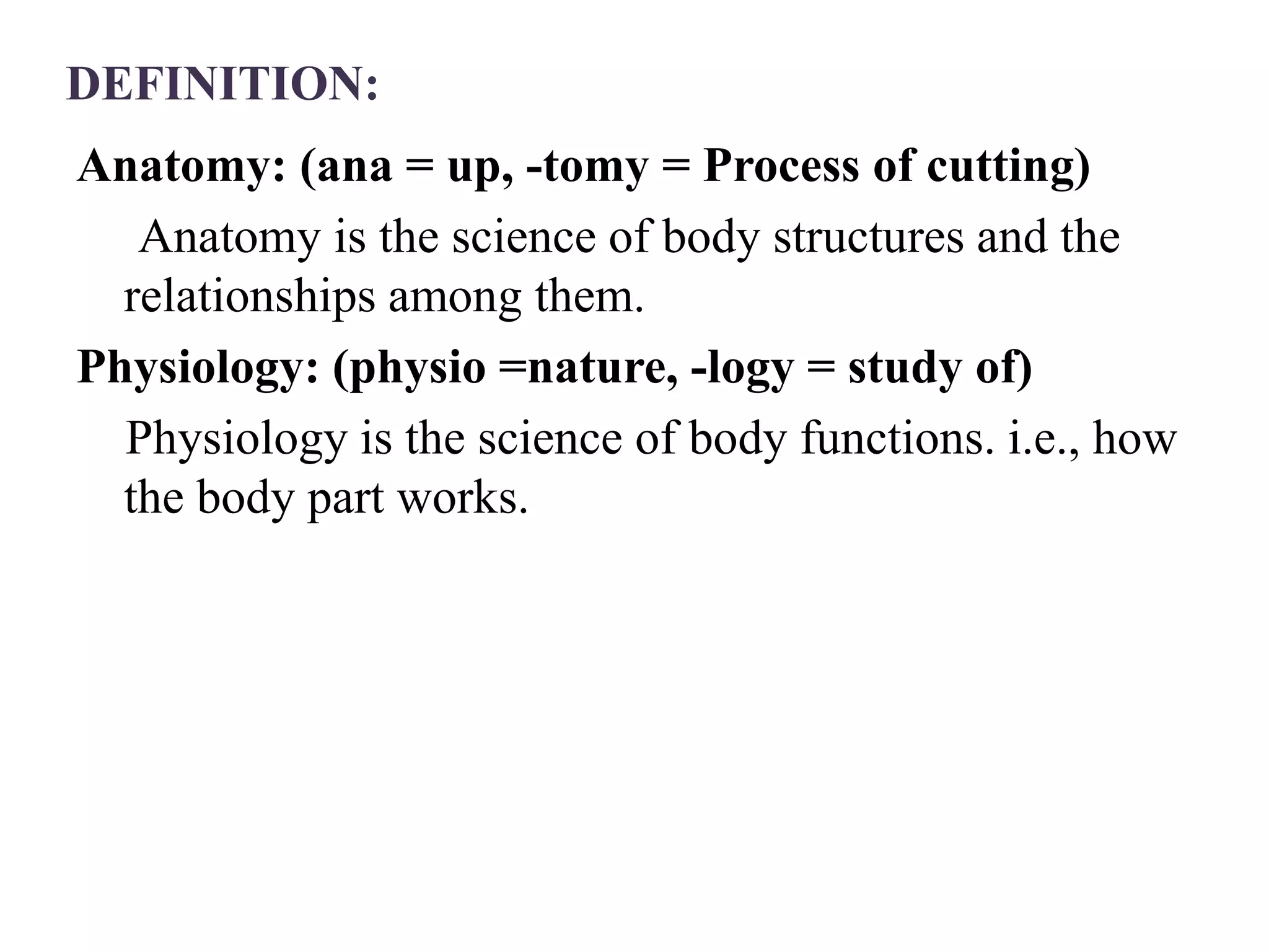 Introduction of Anatomy and Physiology Unit -I | PPTX