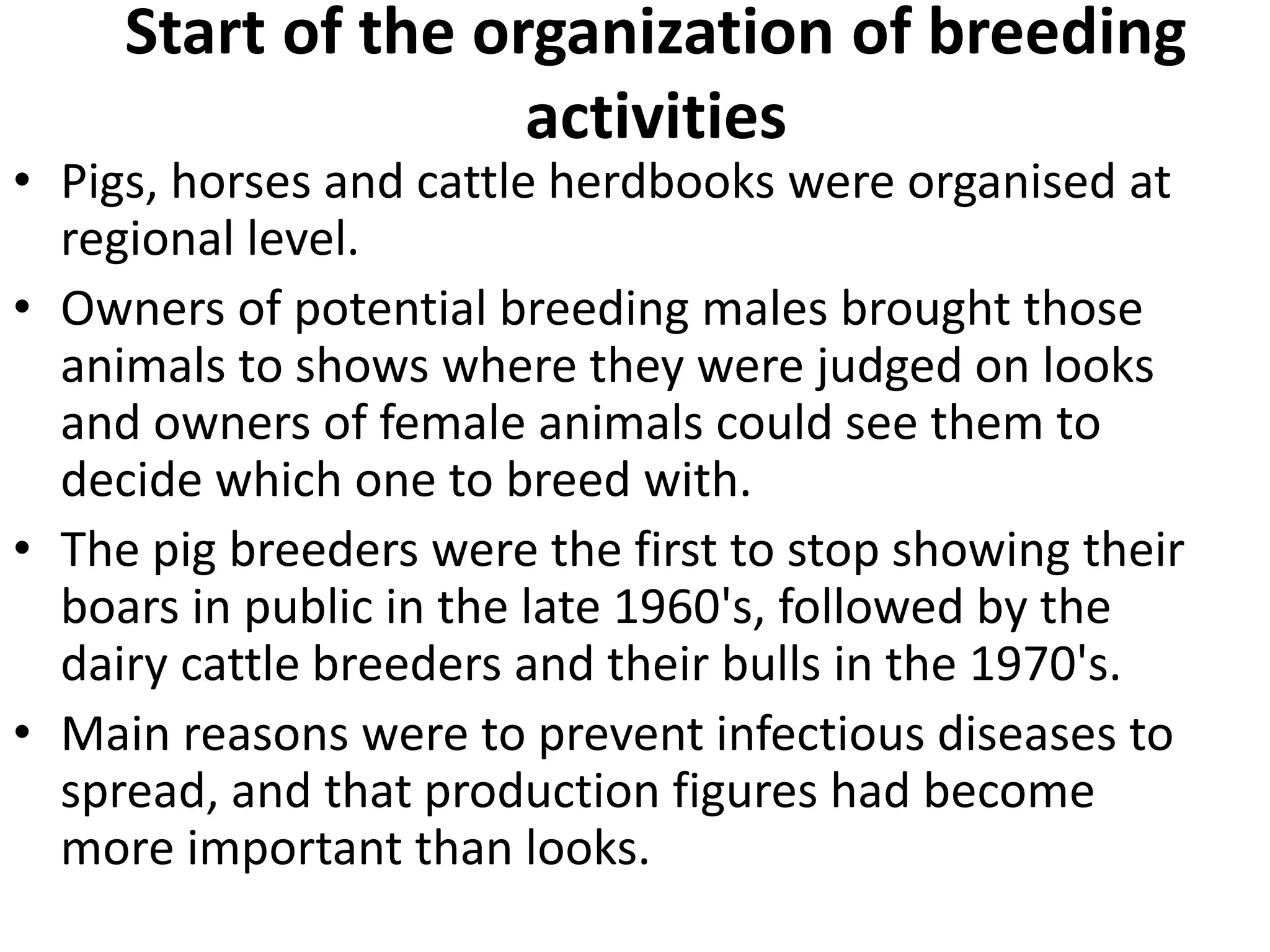 History Of Animal Breeding – Basic Animal Breeding Methods – EOYS