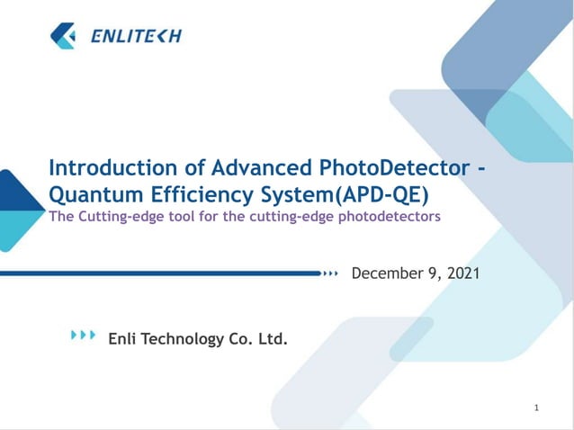 Introduction of Advanced PhotoDetector - Quantum Efficiency System(APD ...