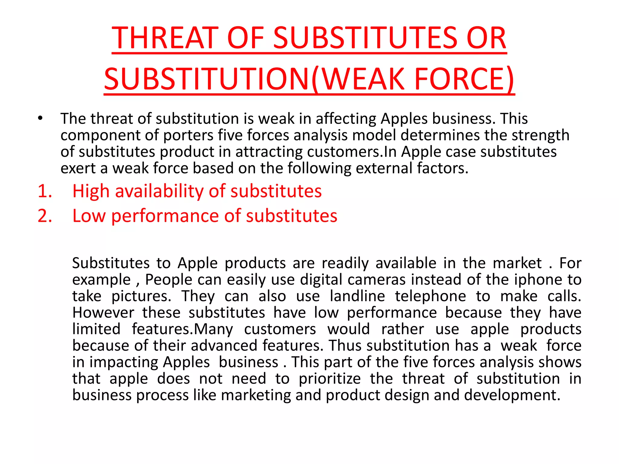 porters five force model with respect to apple inc | PPTX