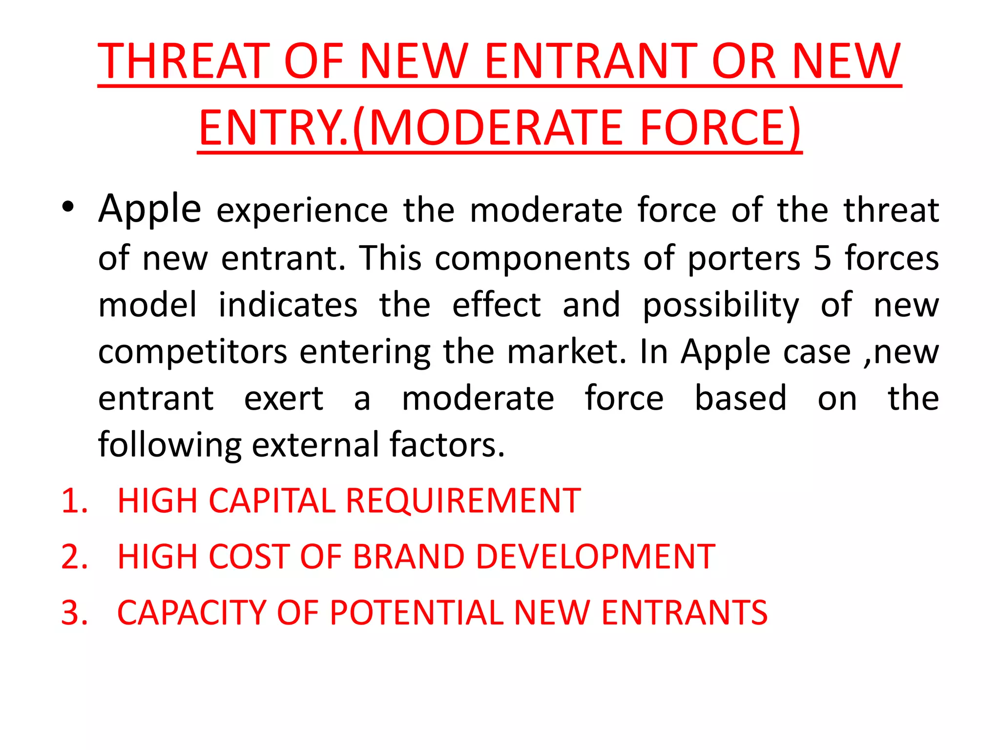 porters five force model with respect to apple inc | PPTX