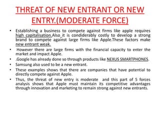 porters five force model with respect to apple inc | PPTX