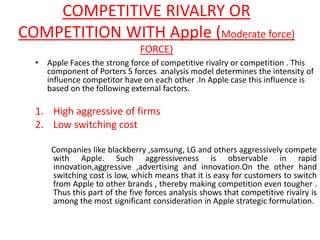 porters five force model with respect to apple inc | PPTX