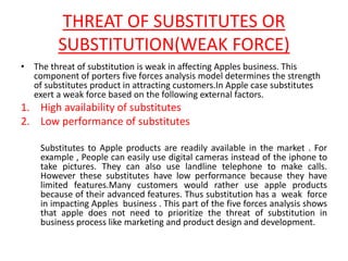 porters five force model with respect to apple inc | PPTX