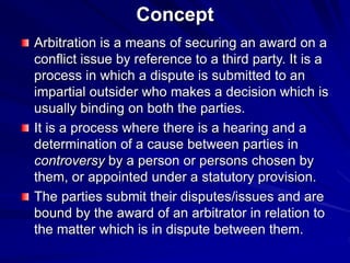 Introduction of arbitration and its importance | PPT