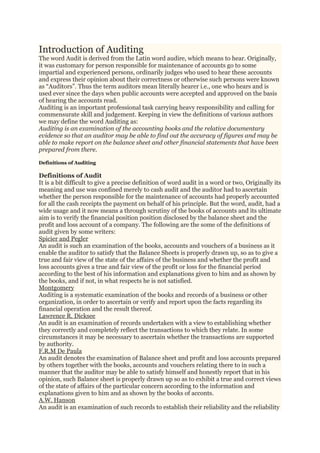 Introduction of auditing | DOC
