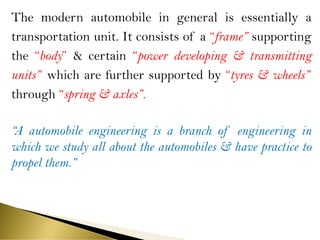 Introduction of automobile engineering | PDF