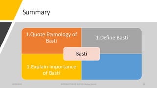 Introduction of Basti | PPTX