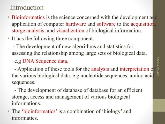 Introduction of bioinformatics | PPTX