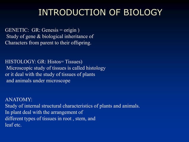 Introduction of biology | PPT | Biological Sciences | Science