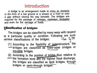 Introduction, Classification, Afflux, Load on bridges, Economic span on ...