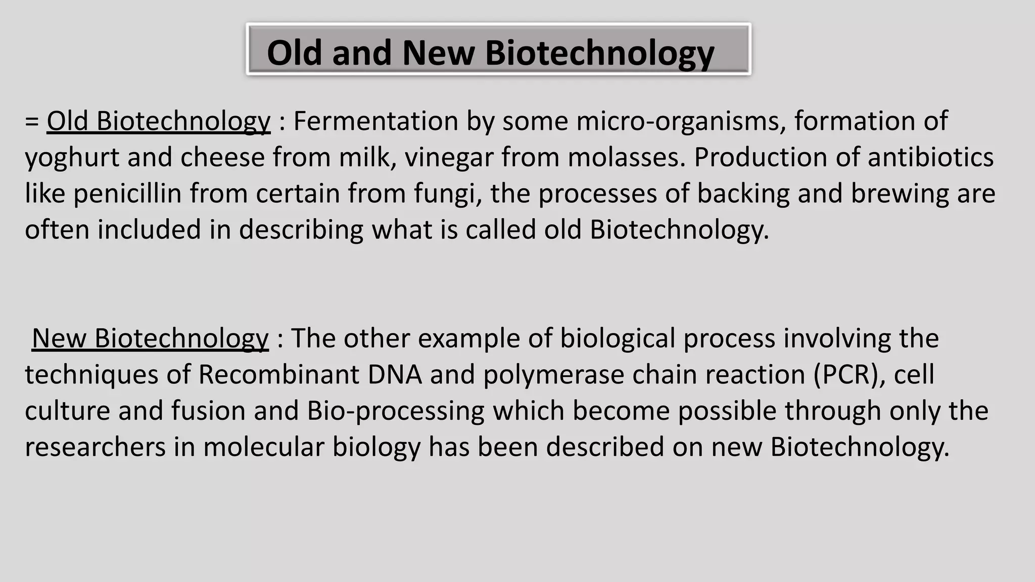 Introduction of Biotechnology presentation | PPTX