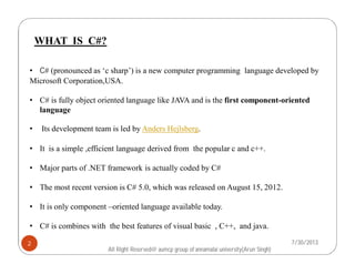Introduction of c# day3 | PDF | Programming Languages | Computing